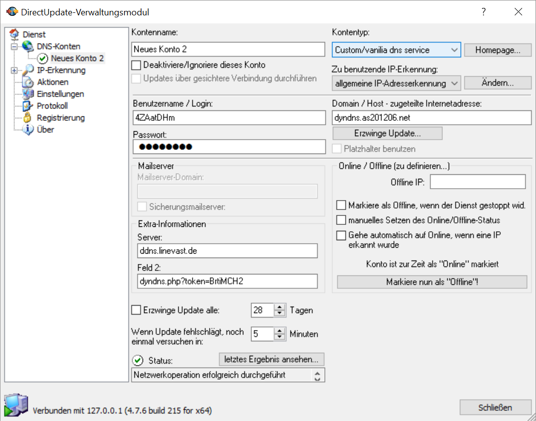 DynDNS Update mit Windows - Wissensdatenbank - Linevast Hosting
